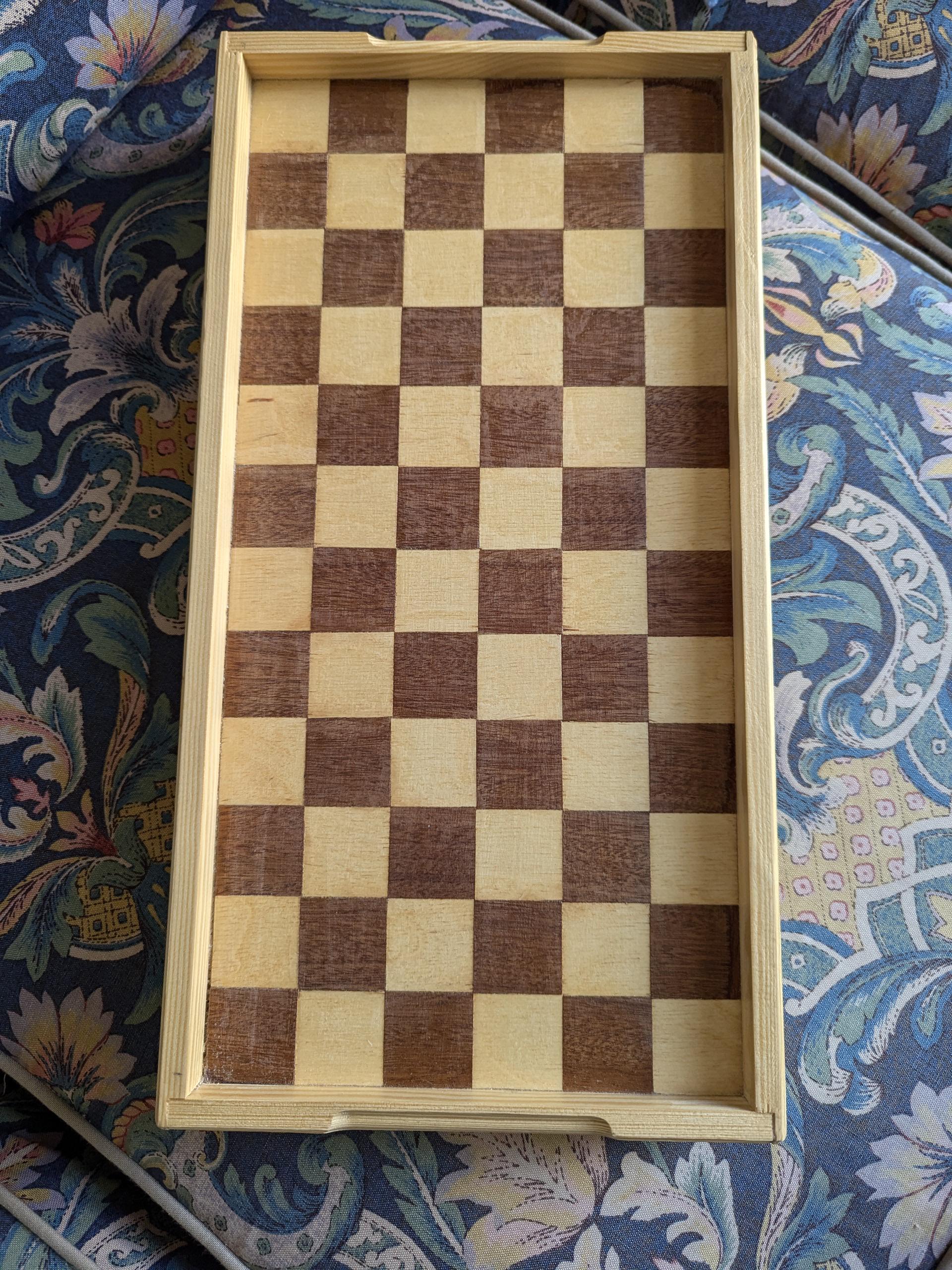 Wooden Checkerboard Serving Tray Handmade - Etsy