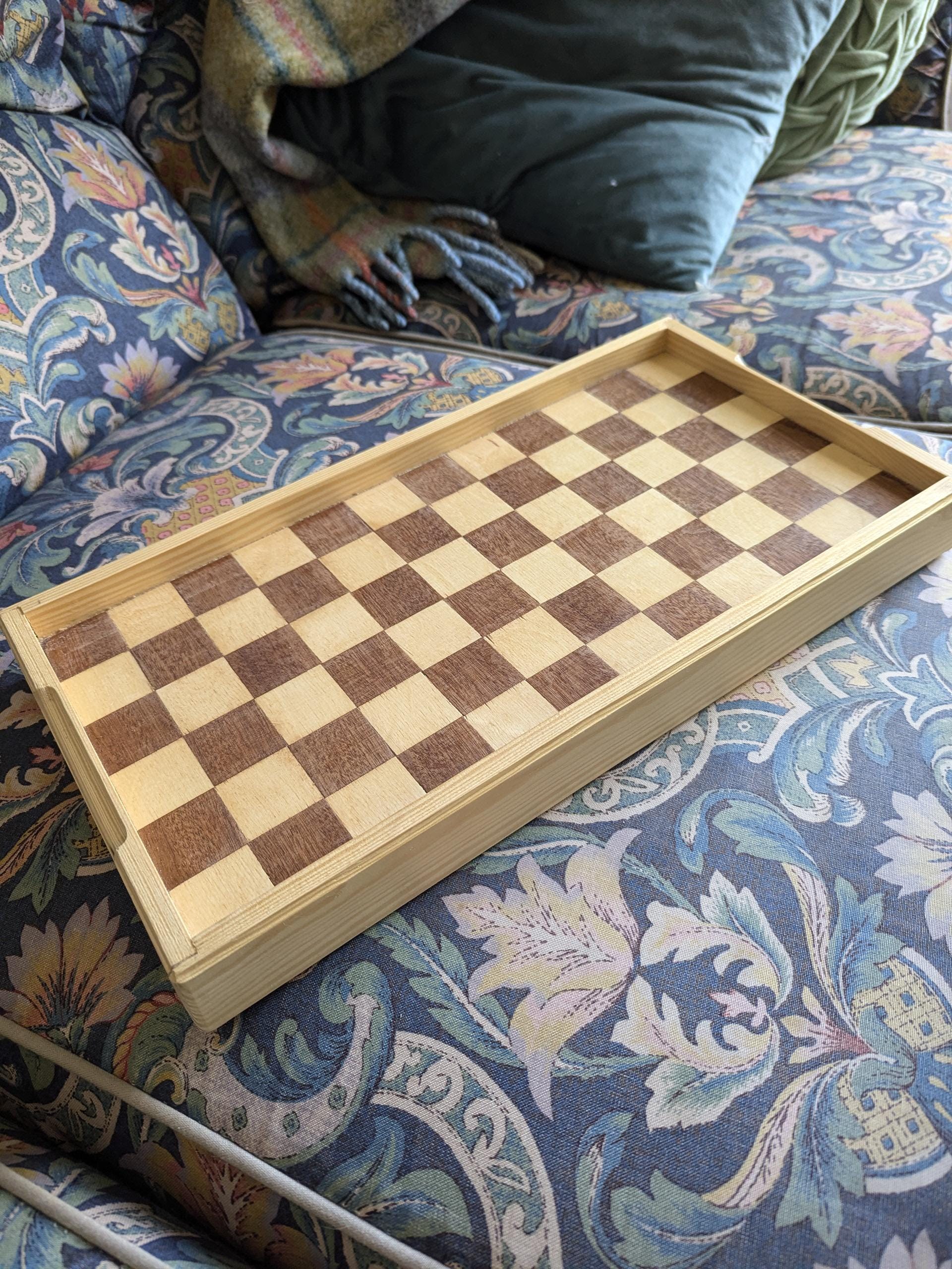Wooden Checkerboard Serving Tray Handmade - Etsy