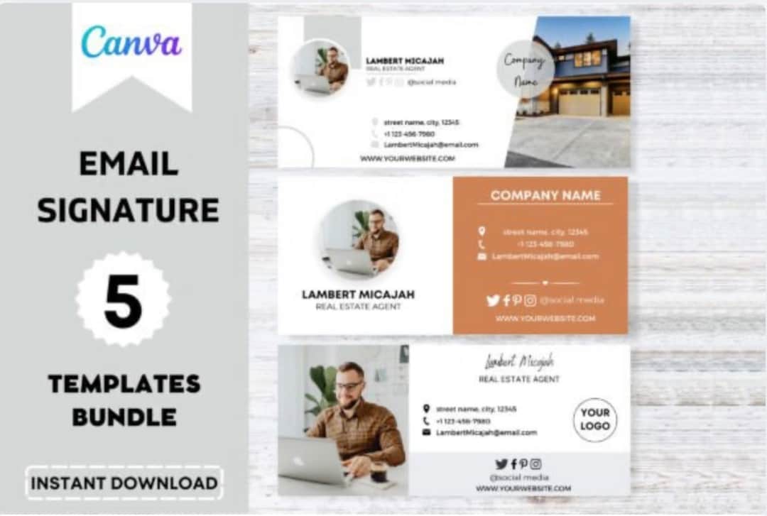 Email Signature Gmail Signature Real Estate Marketing Modern Realtor ...