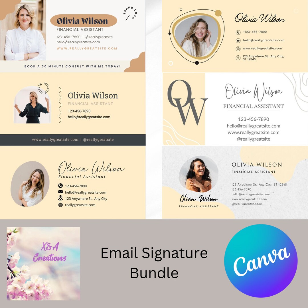 Email Signature Bundle,modern Email Signature, Email Signature Template ...