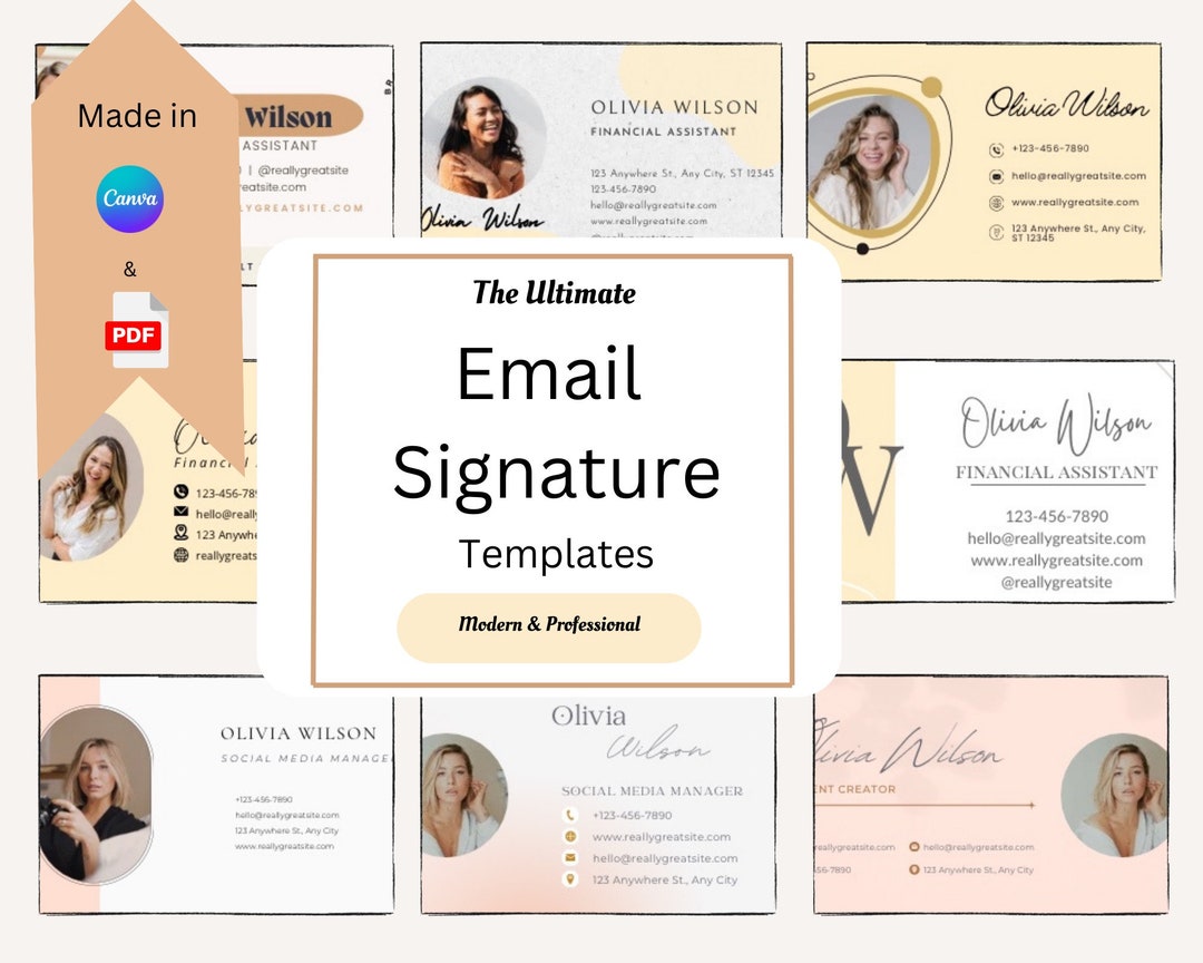 Email Signature Bundle,modern Email Signature, Email Signature Template ...