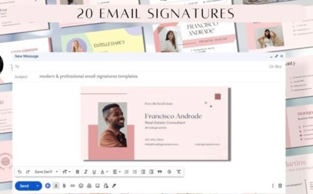 Email Signature Bundle, Modern Email Signature, Email Signature ...