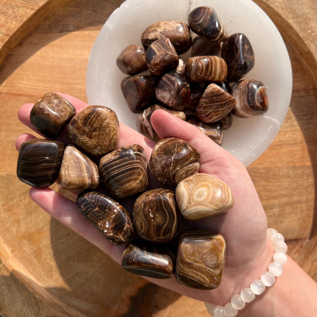 Chocolate Calcite Tumble - Tumbled Chocolate Calcite Crystal - Root ...