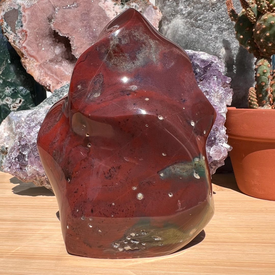 Ocean Jasper Flame: Madagascar Crystal Healing Stone - Etsy