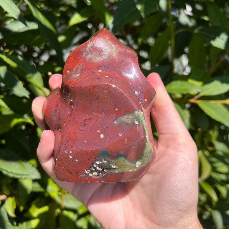 Ocean Jasper Flame: Madagascar Crystal Healing Stone - Etsy
