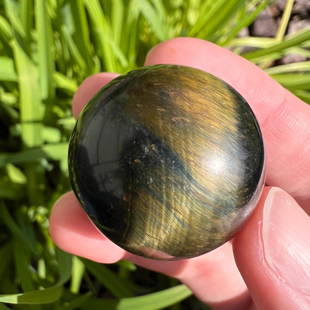 Blue Tigers Eye Sphere - Hawks Eye Sphere - Crystal Sphere - Throat ...