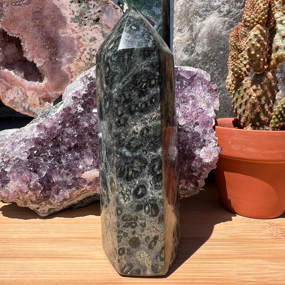 Kambaba Jasper Tower: Fossilized Stromatolite Algae Point - Madagascar ...