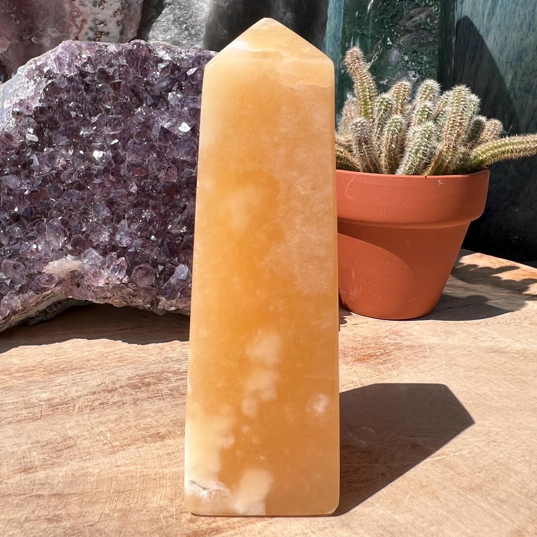 Orange Calcite Crystal Tower: Solar Plexus & Sacral Chakra - Etsy