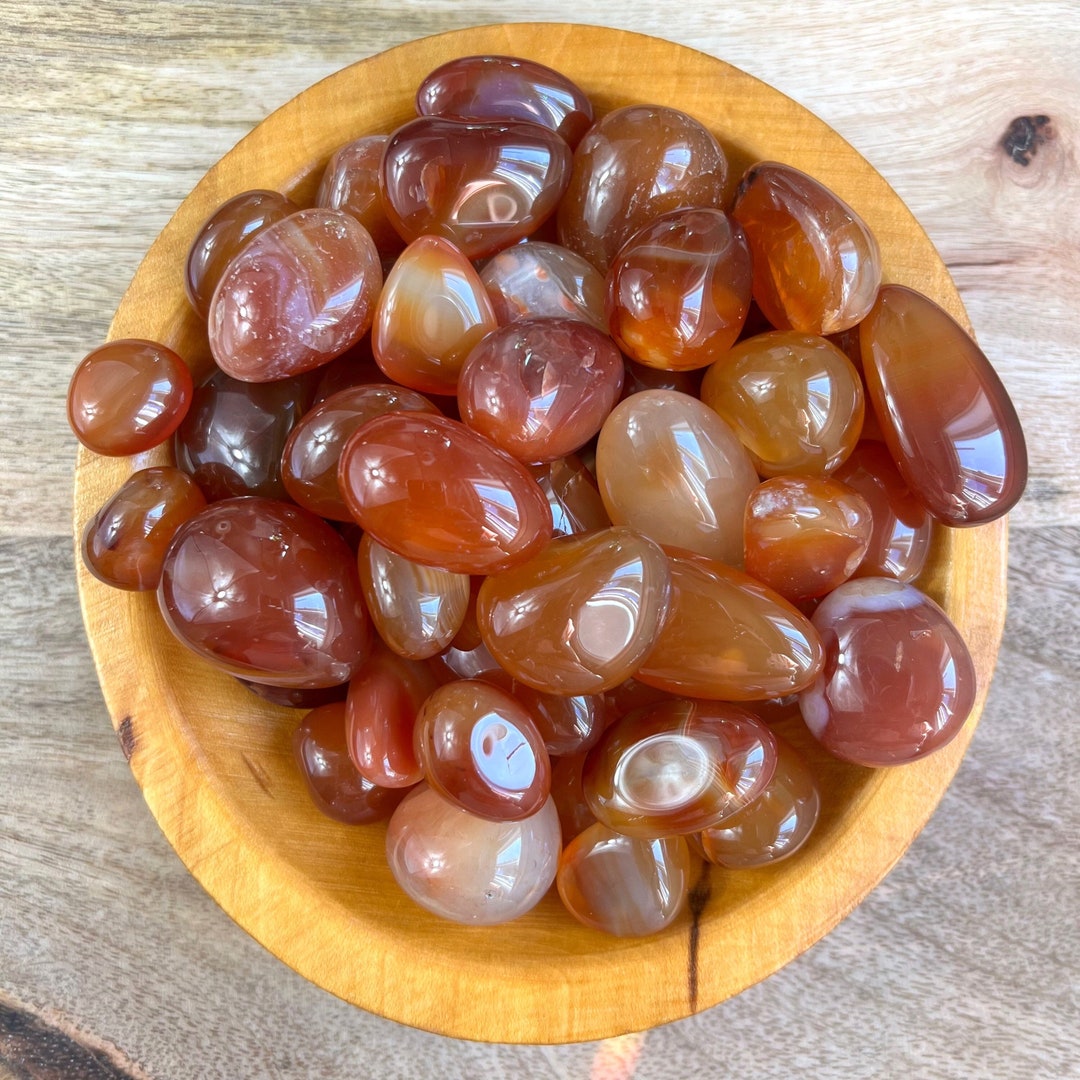 Carnelian Tumble Tumbled Carnelian Agate Crystal Tumbles - Etsy