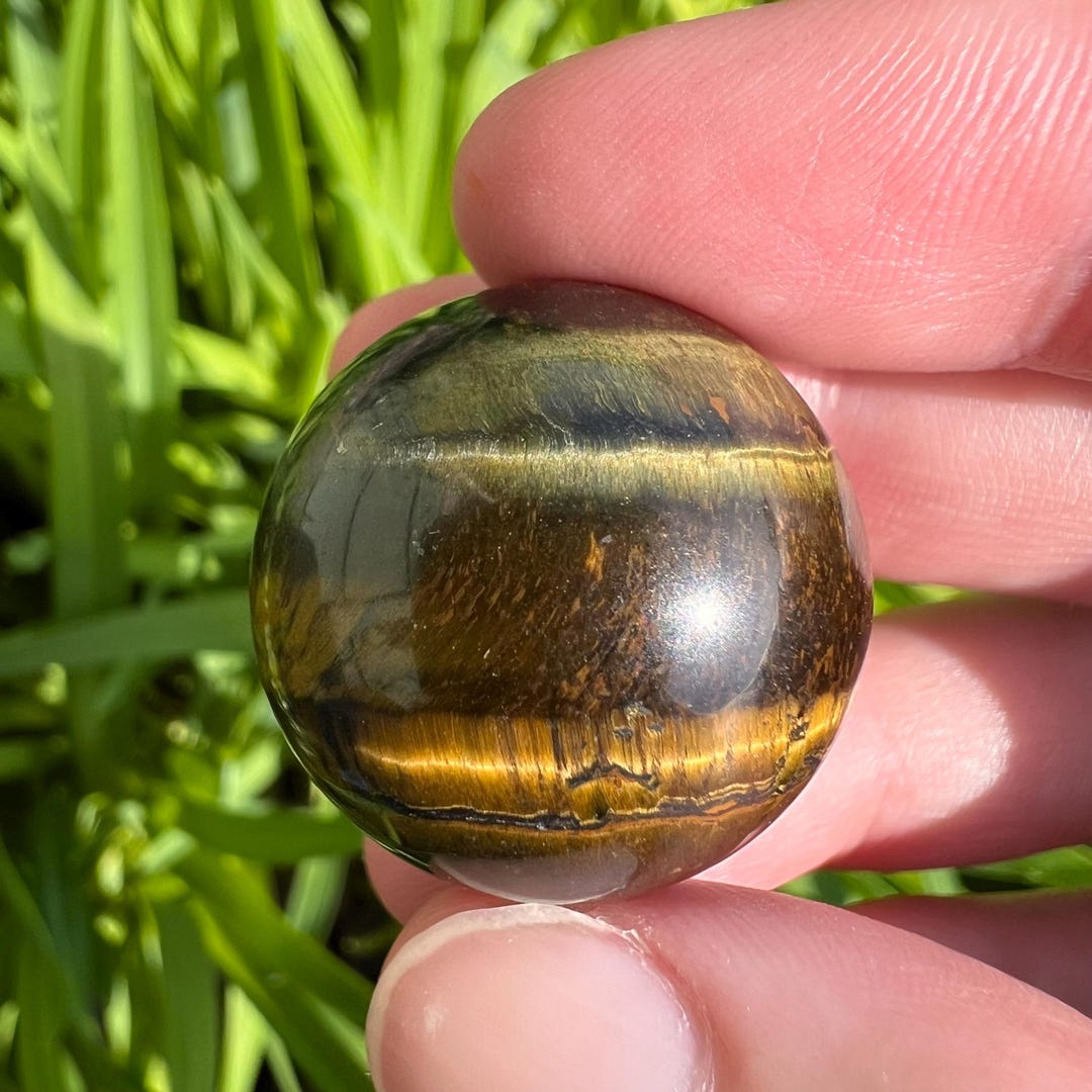 Blue Tigers Eye Sphere - Hawks Eye Sphere - Crystal Sphere - Throat ...