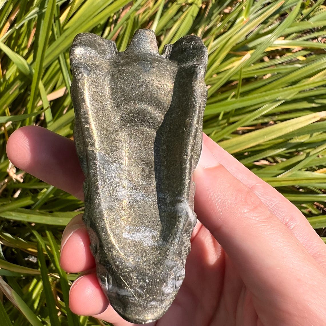 Pyrite Dragon Skull Carving: Solar Plexus Chakra Stone - Etsy