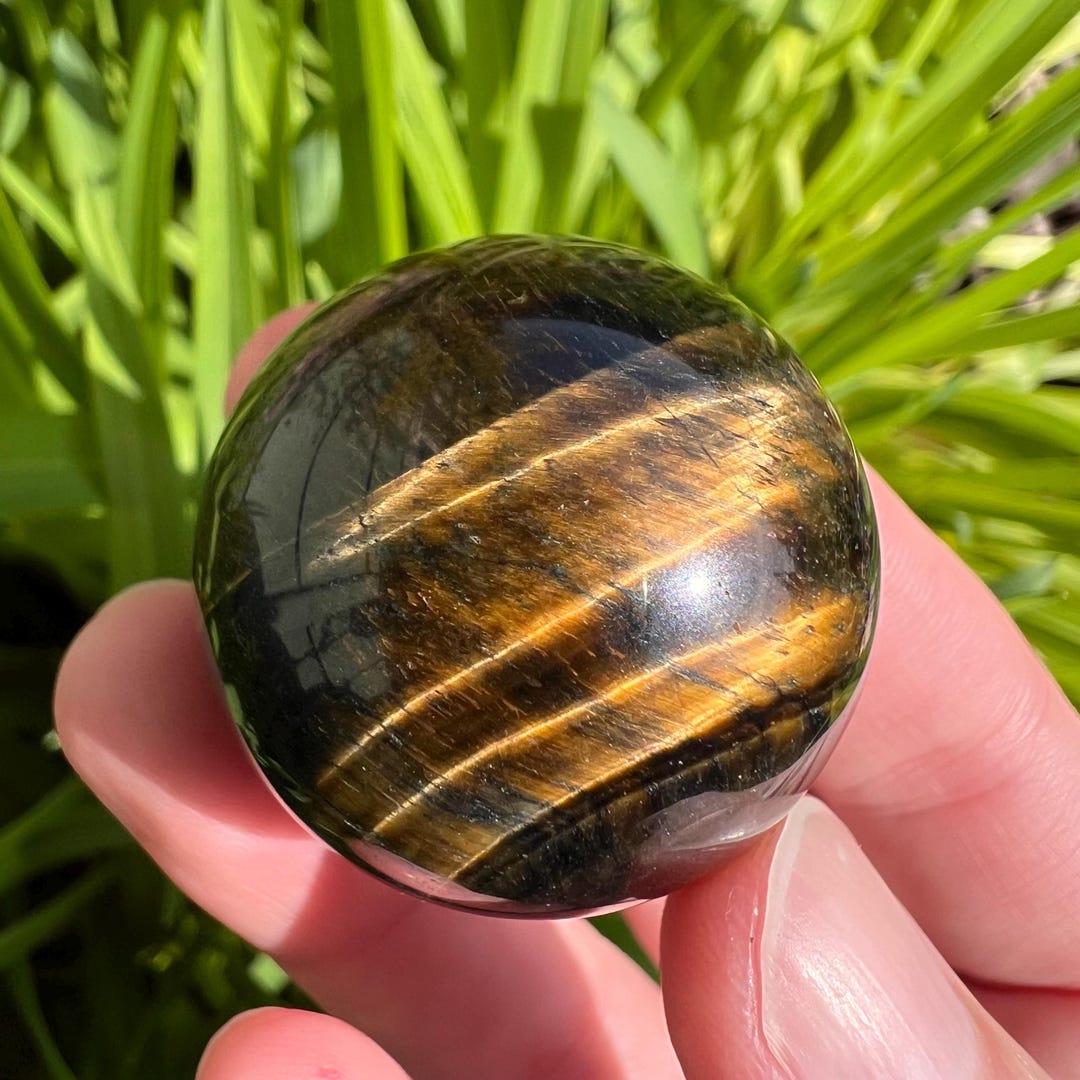 Blue Tigers Eye Sphere - Hawks Eye Sphere - Crystal Sphere - Throat ...