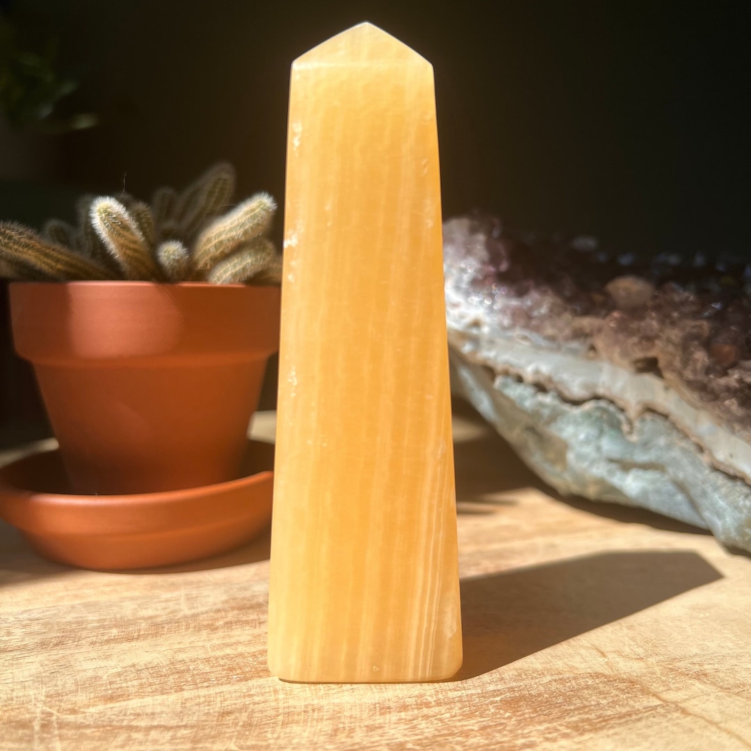 Orange Calcite Tower Juicy Orange Calcite Crystal Tower Solar Plexus ...