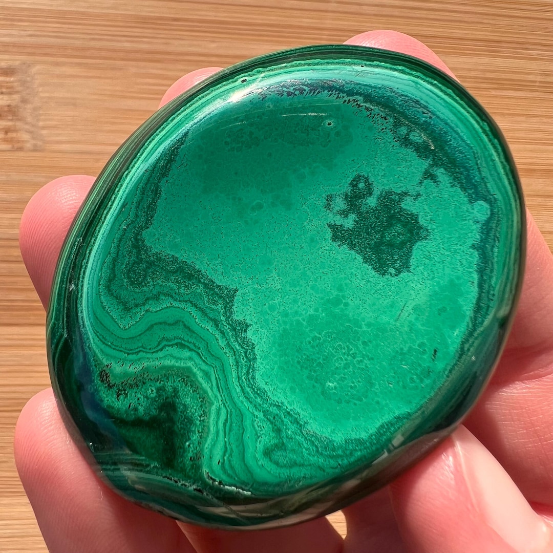Malachite Worry Stone: Heart Chakra Crystal, Congo Origin - Etsy