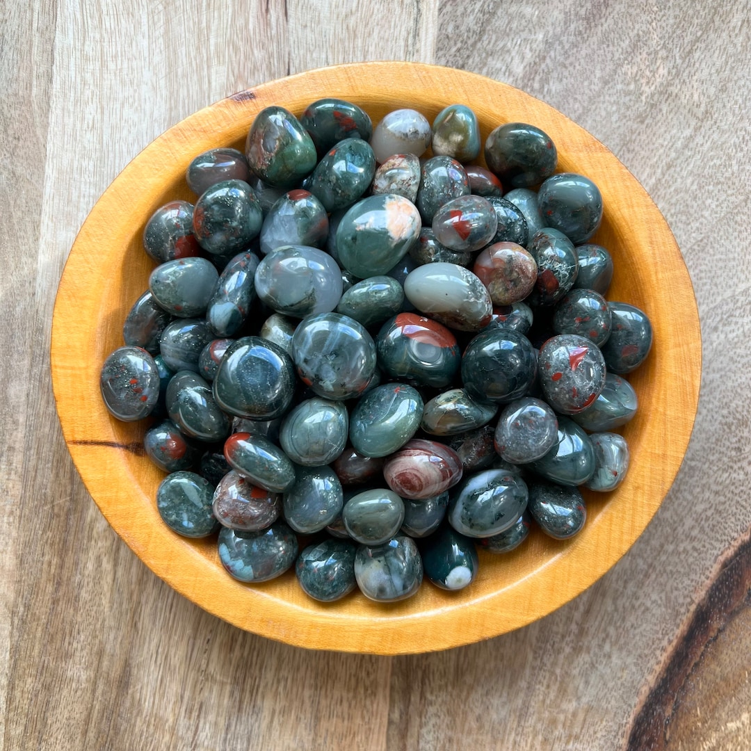 African Bloodstone Tumble Tumbled African Bloodstone Crystal Tumbles - Etsy