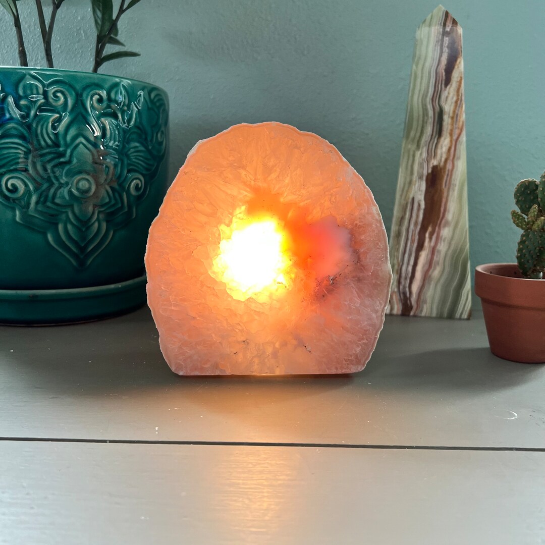 Natural Agate Lamp Agate Crystal Lamp Natural Crystal Lamp - Etsy