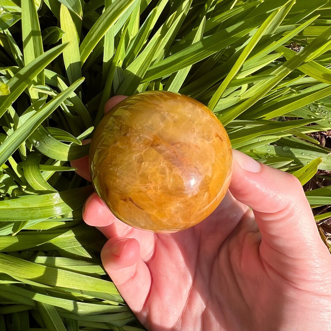 Golden Healer Quartz Sphere: Solar Plexus Chakra, Madagascar - Etsy