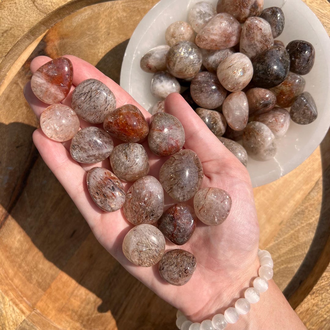 Copper Rutile Quartz Tumble - Rutilated Quartz Tumbles - Copper Rutile ...