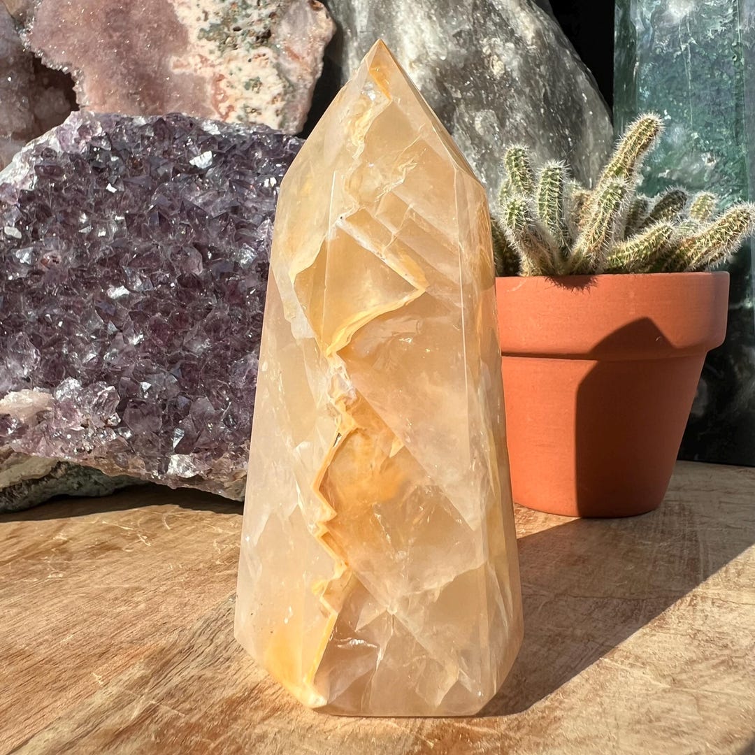 Golden Healer Quartz Tower - Golden Healer Tower - Golden Healer Point ...