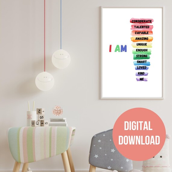 Rainbow Affirmations Printable Affirmations for Kids Kids | Etsy