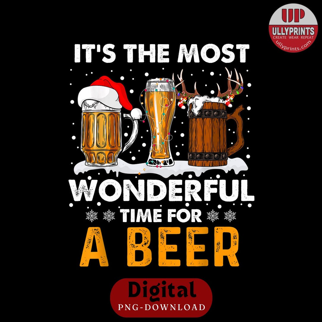 Christmas Beers PNG, Merry Christmas Alcohol Drinking PNG, Santa Hat ...