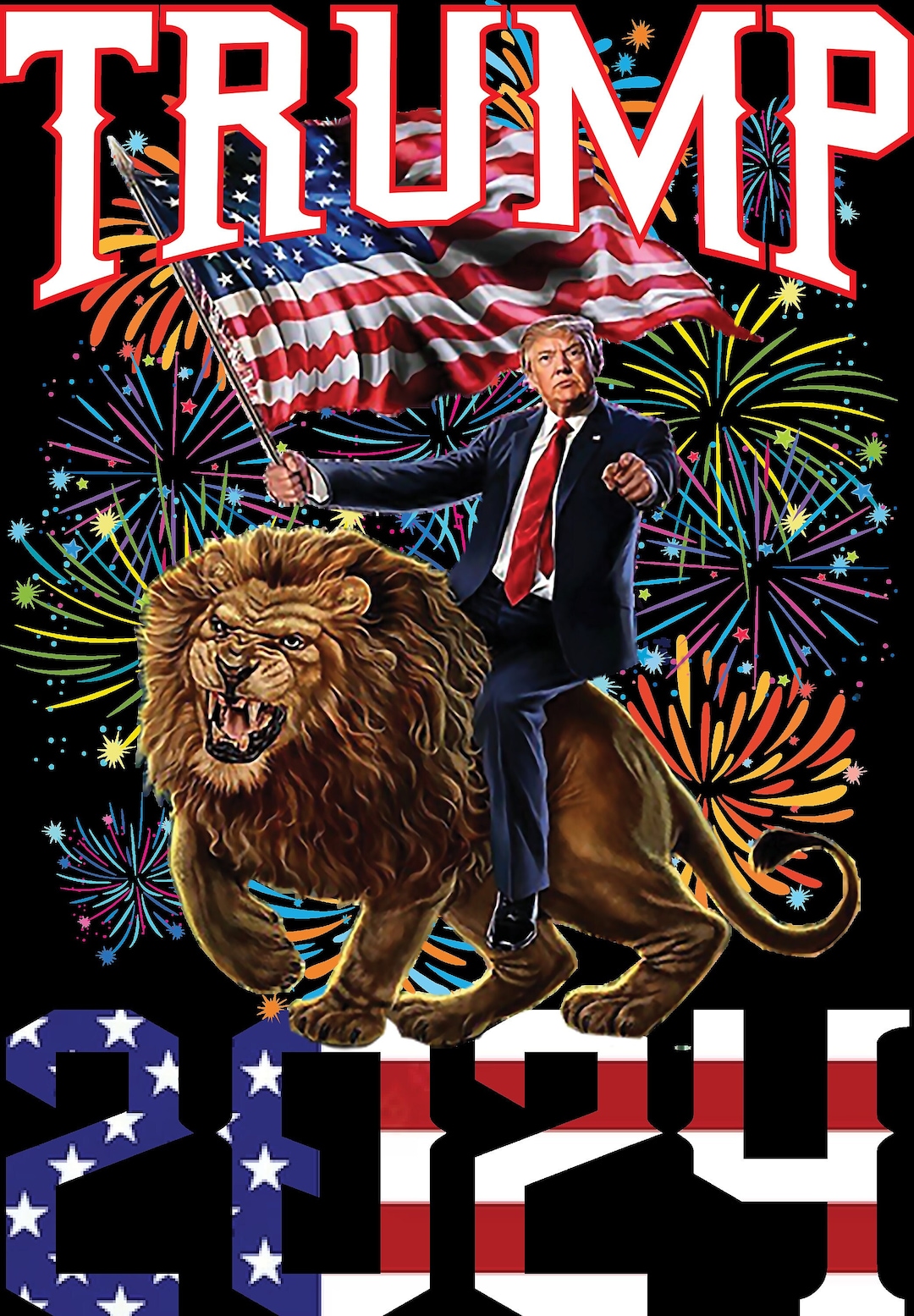 Trump on Lion King PNG, American Flag, Digital Downlod, Trump Mugshot ...