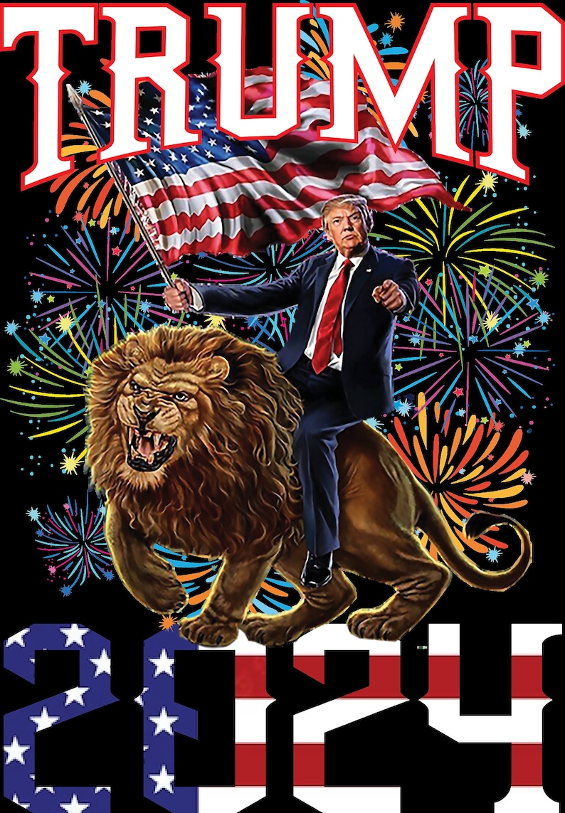 Trump on Lion King PNG, American Flag, Digital Download, Trump 2024 ...