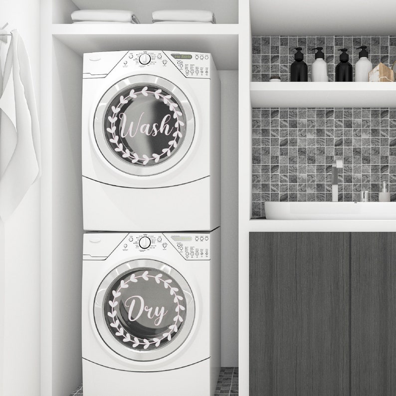 Wash and Dry Stickers for Laundry Machines Vinyl Decal Washer and Dryer ...
