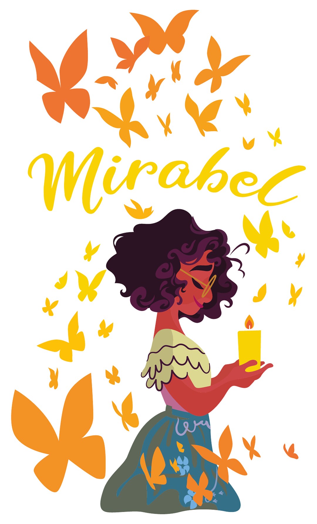 Mirabel From Encanto an Animated Movie Holding a Candle With - Etsy