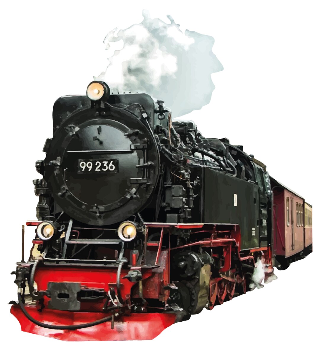 Very Realistic Picture Art Design of a Train on a Railway Track Vinyl ...