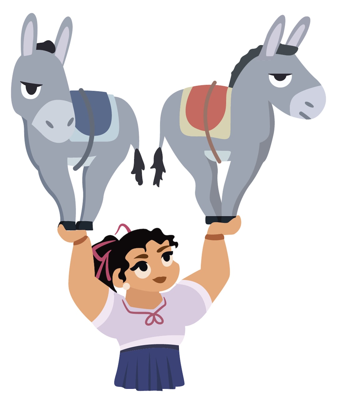 Luisa From Encanto an Animated Movie Holding Two Donkeys With Cartoon ...