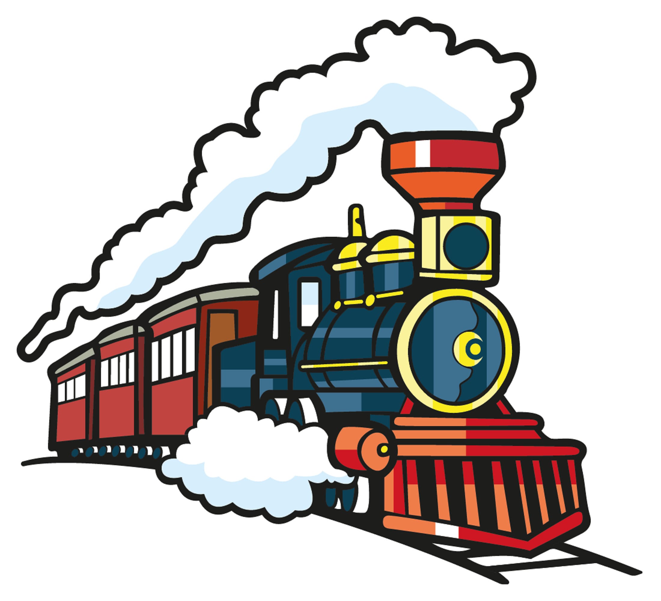 Cartoon Train Tracks With Train