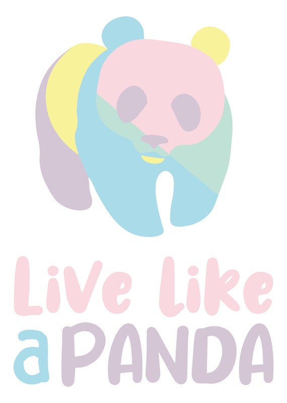 Live Like a Panda Banner Movement With Colorful Art Design - Etsy