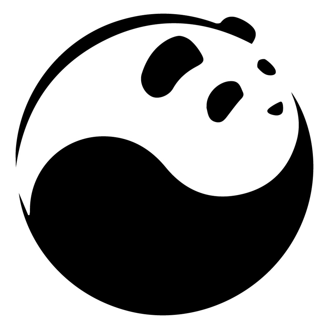 Yin Yang Creative Art Design of a Panda Vinyl Wall Decal Beautiful ...