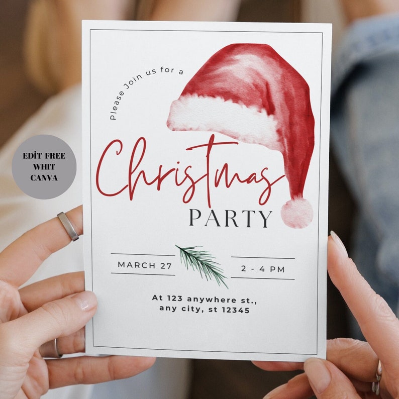 Editable Christmas Party Invitation Christmas Party Invite Christmas ...