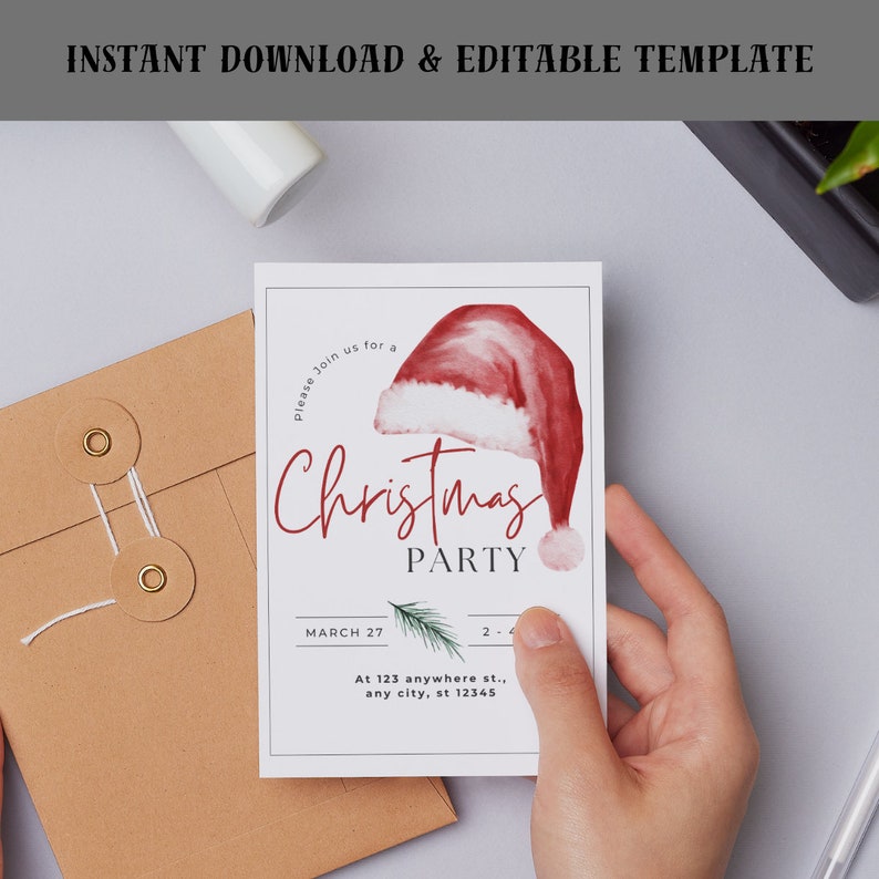 Editable Christmas Party Invitation Christmas Party Invite Christmas ...