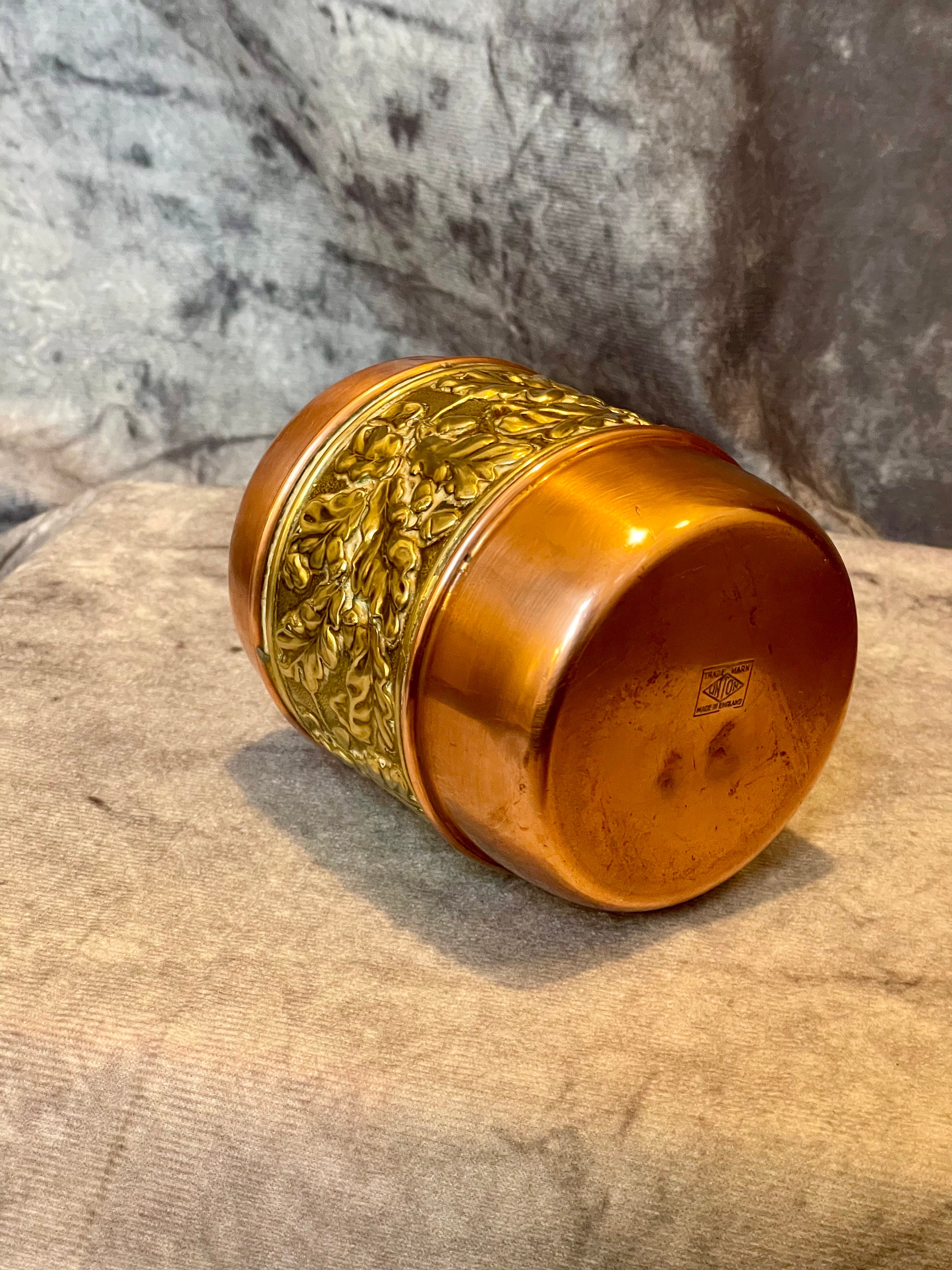 1920s Brass & Copper Linton Tea Caddy Exeptional British Antique Oak ...