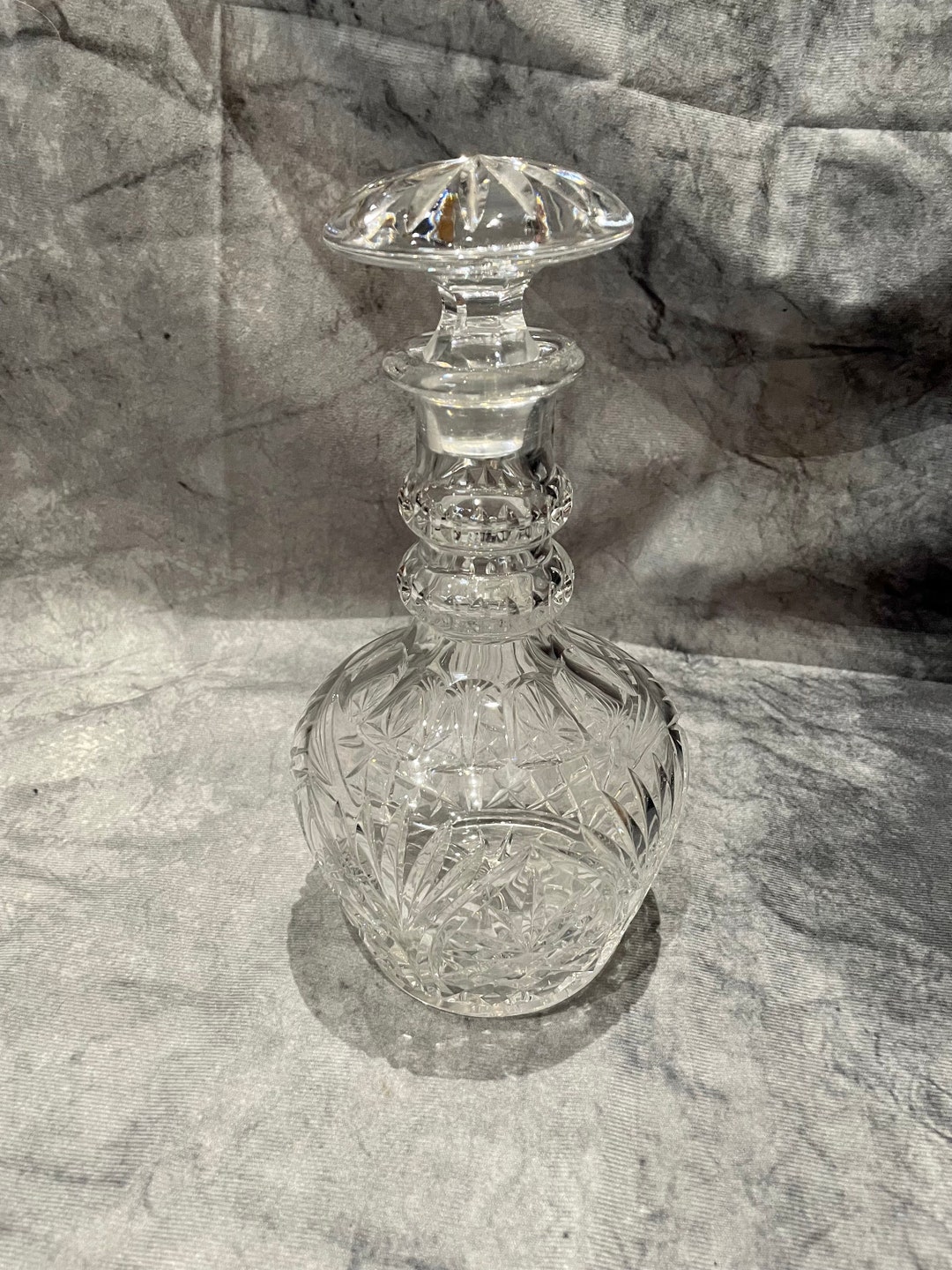 Antique Edwardian Cut Crystal Ornate Decanter Excellent Condition ...