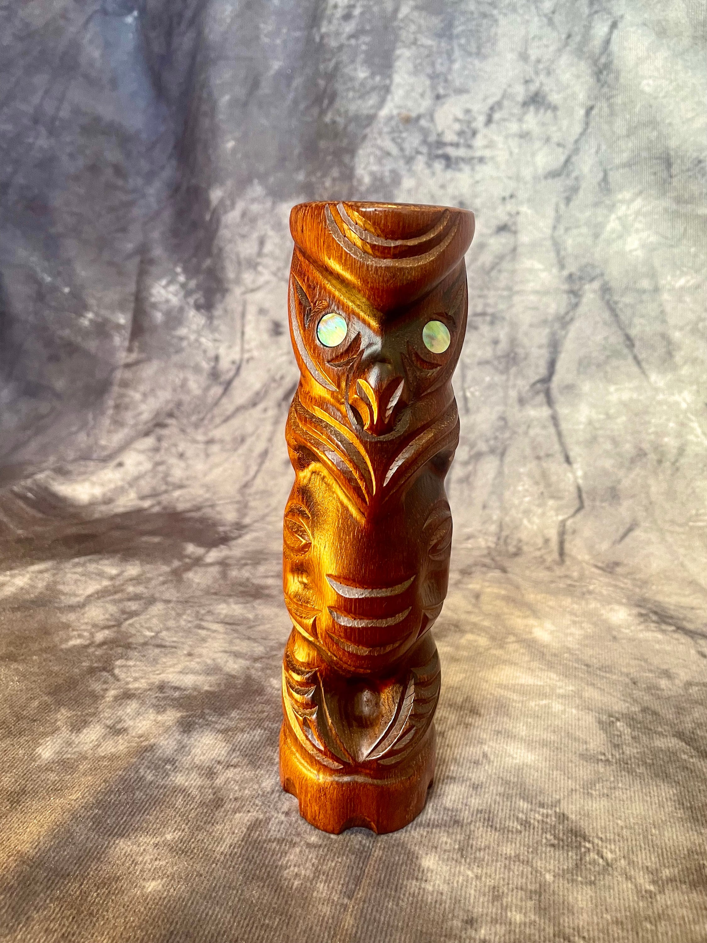 Vintage Maori Kauri Wood Hand Carved Totem Pole by Terewa Kerekere ...