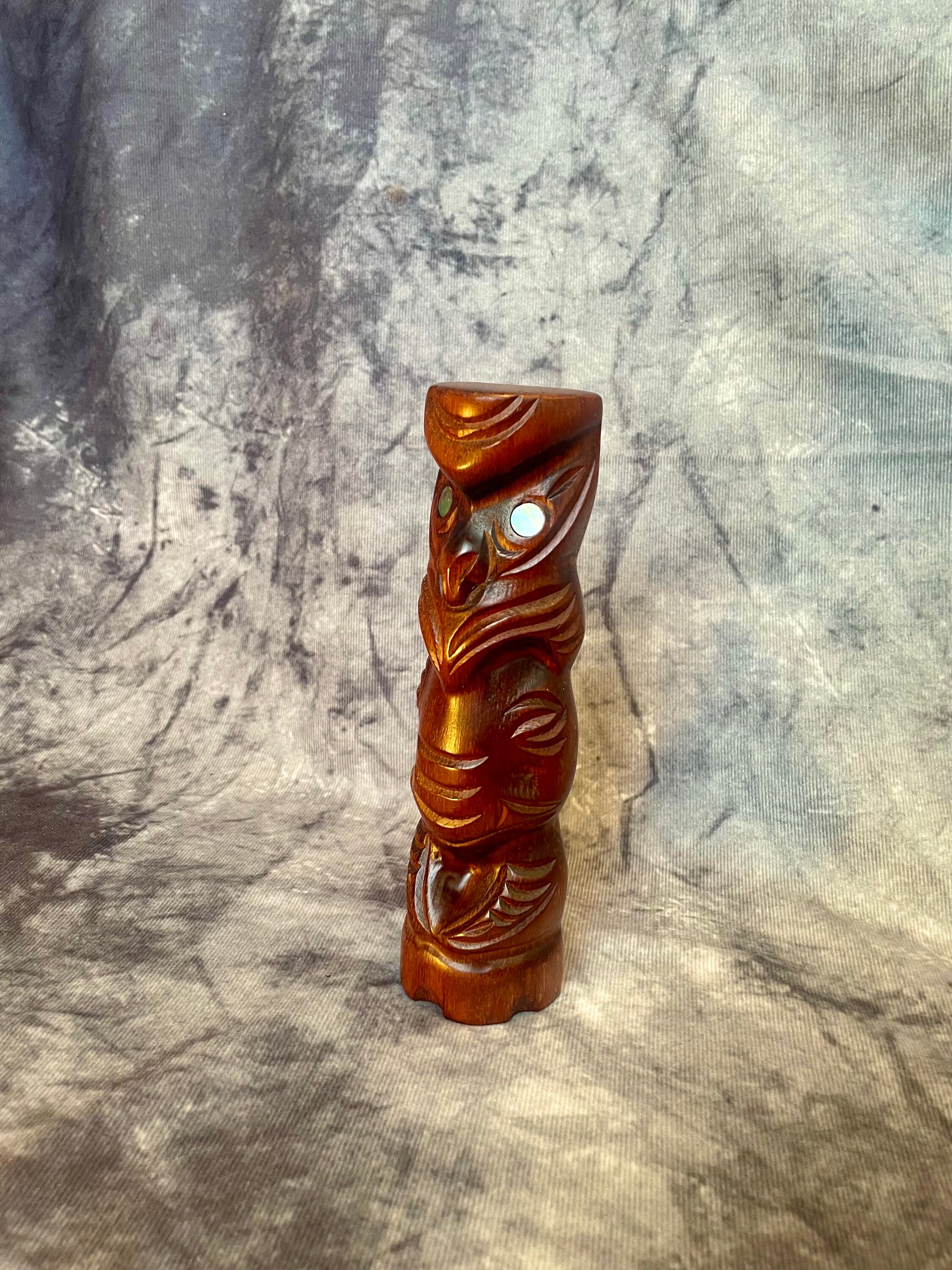 Vintage Maori Kauri Wood Hand Carved Totem Pole by Terewa Kerekere ...