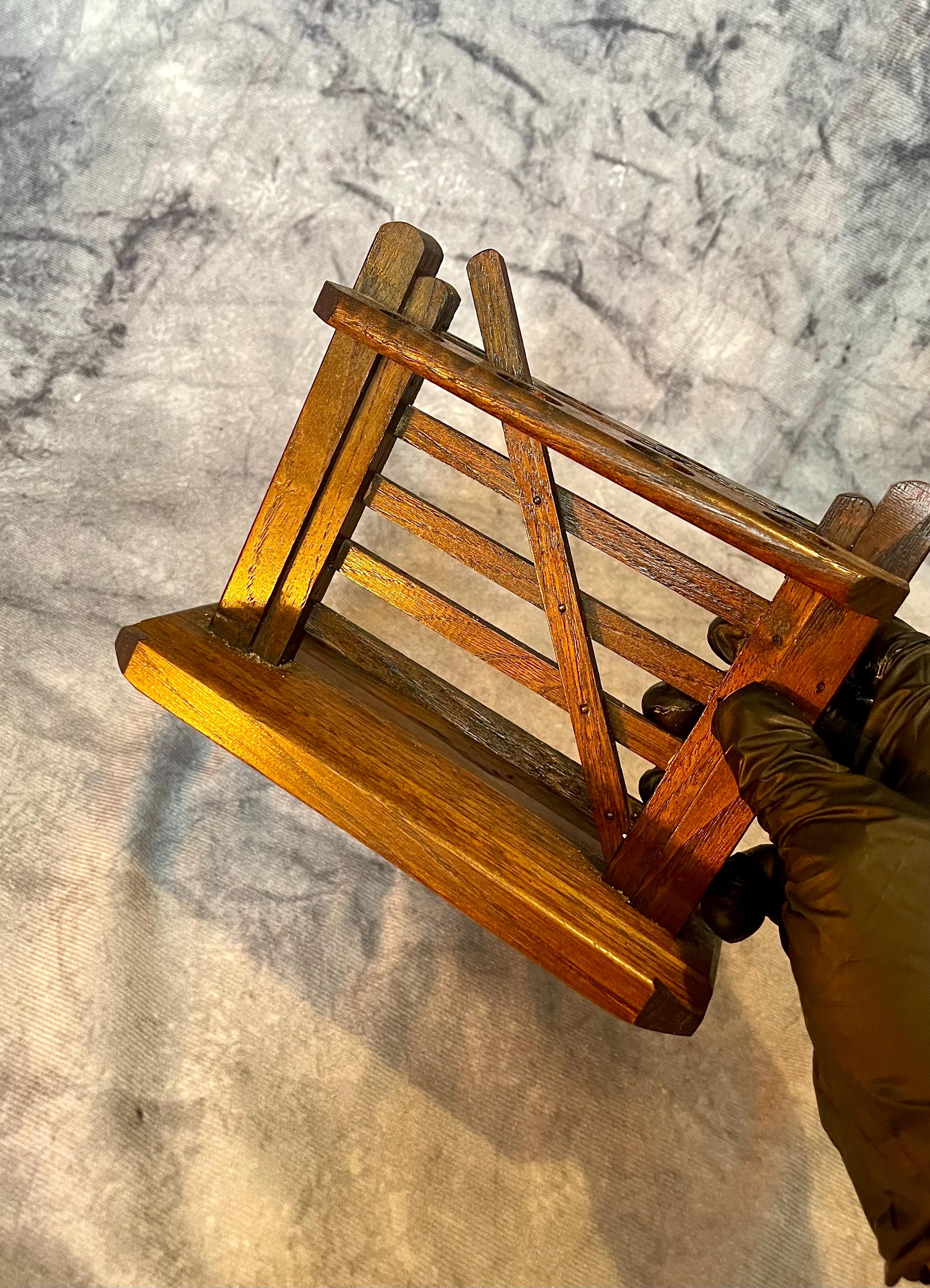 Rare Vintage Wooden Gate-style Pipe Rack. OPL 1950/60s Pipe Stand ...