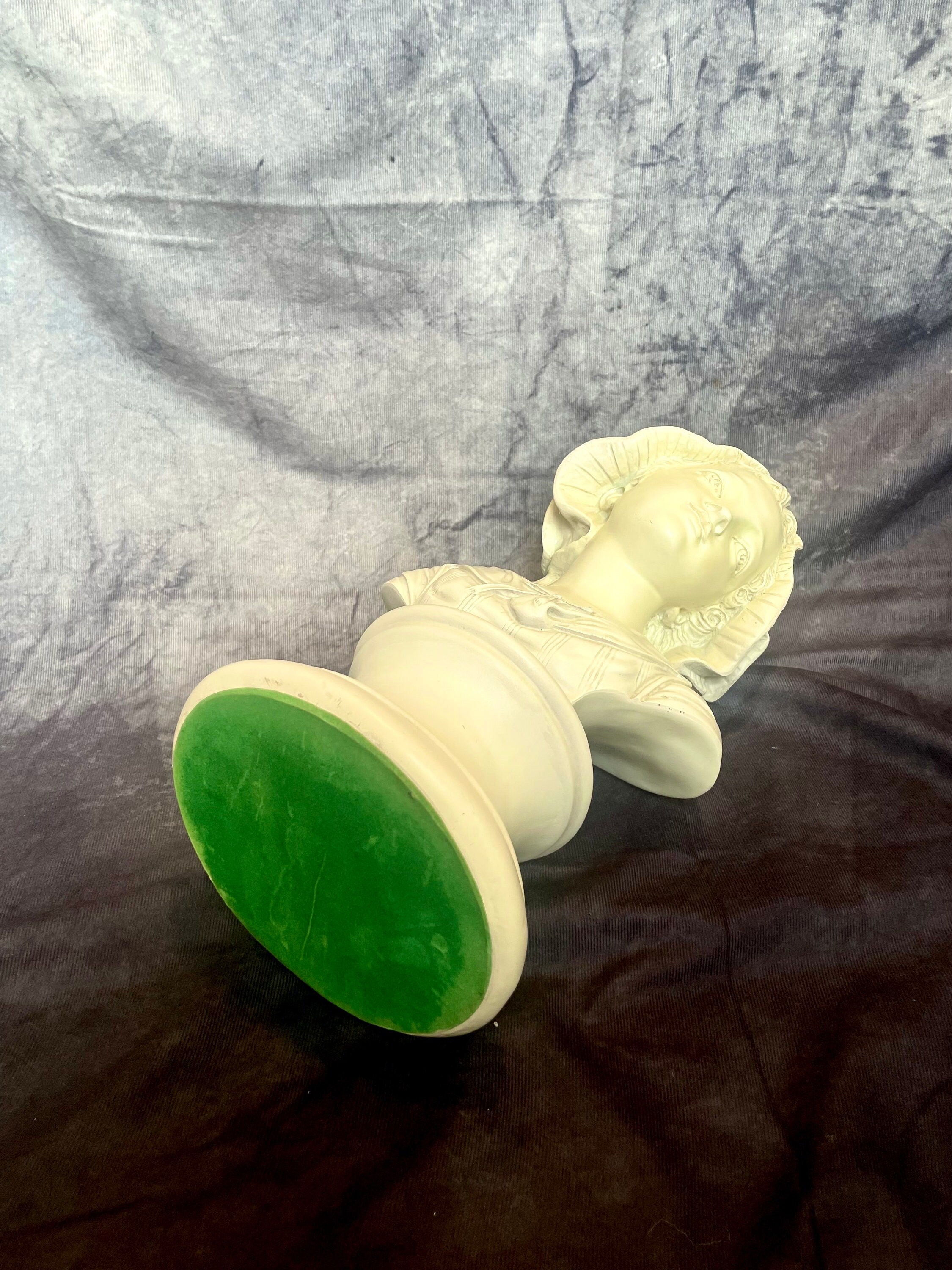 Vintage Resin Bust of French Girl in Bonet Sculpture 20th Century Heavy ...