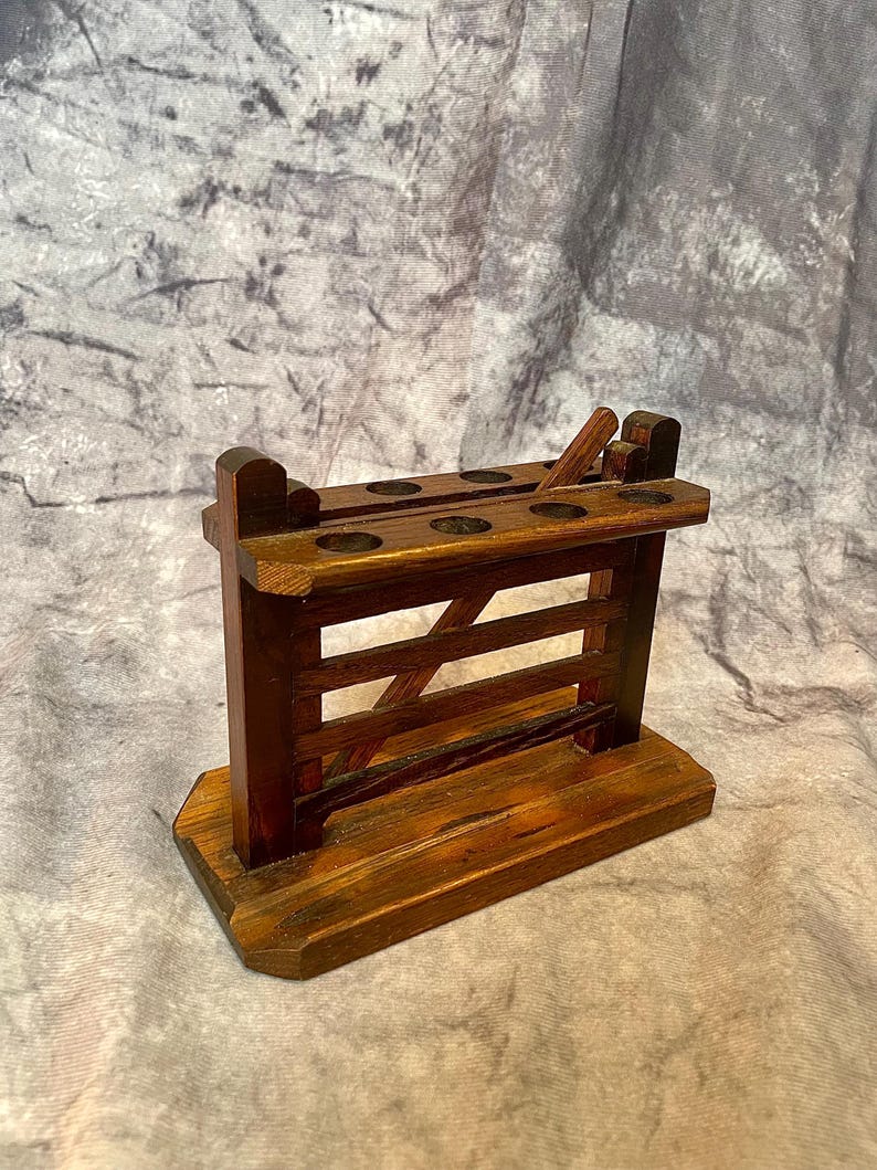 Rare Vintage Wooden Gate-style Pipe Rack. OPL 1950/60s Pipe Stand ...
