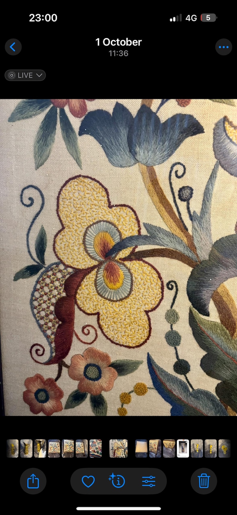 Antique Edwardian Needlepoint Fireplace Screen | Intricate Floral ...