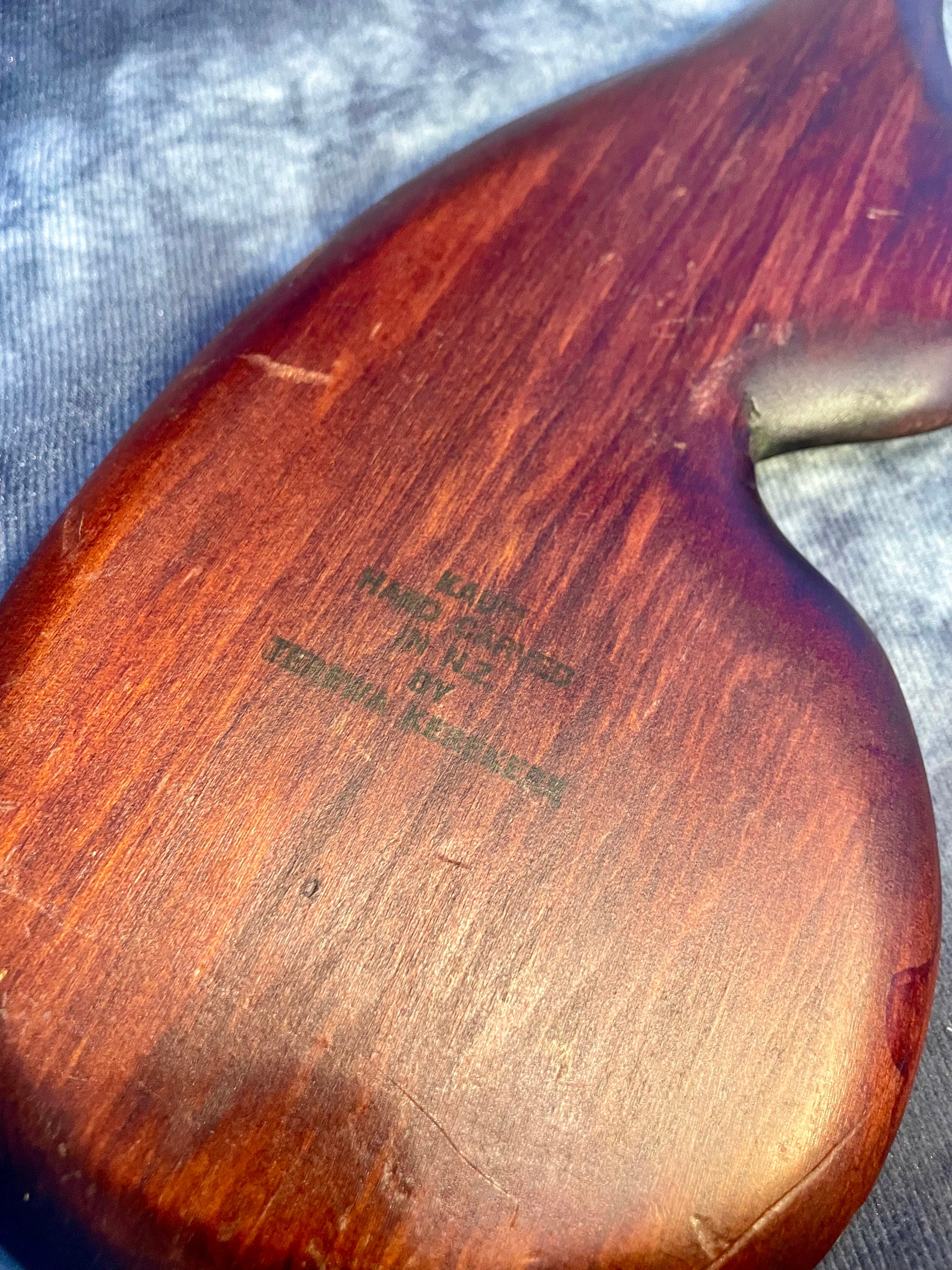 Vintage Maori Kauri Wood Hand Carved Paddle / Club by Terewa Kerekere ...