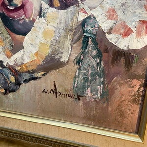 William Moninet Clowns Oil Painting: Signed, Gold Leaf Frame - Etsy