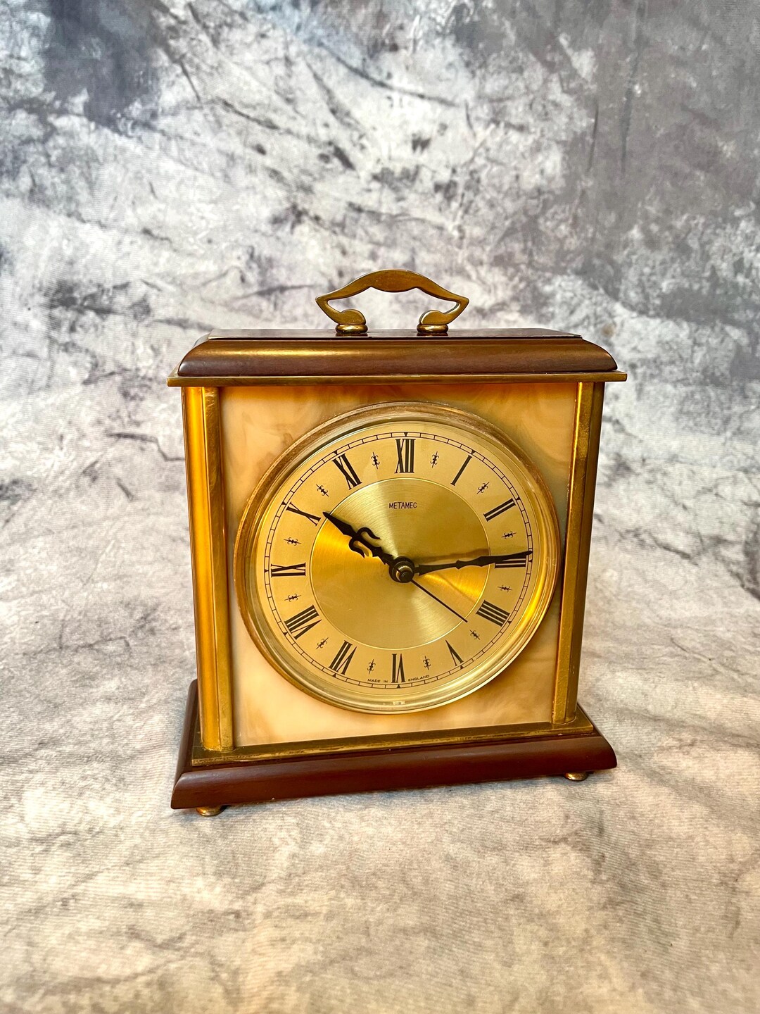 Vintage 1960's Metamec 240V Electric Mantel Clock Silent and Working ...