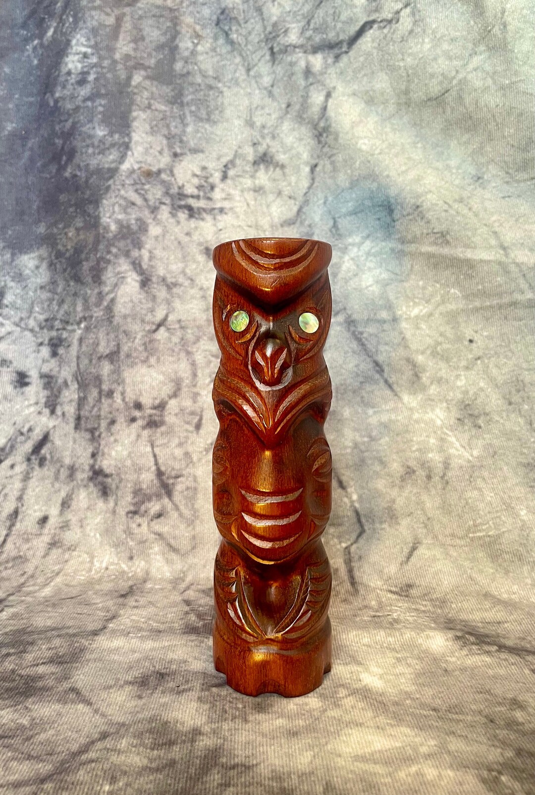 Vintage Maori Kauri Wood Hand Carved Totem Pole by Terewa Kerekere ...