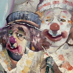 William Moninet Clowns Oil Painting: Signed, Gold Leaf Frame - Etsy