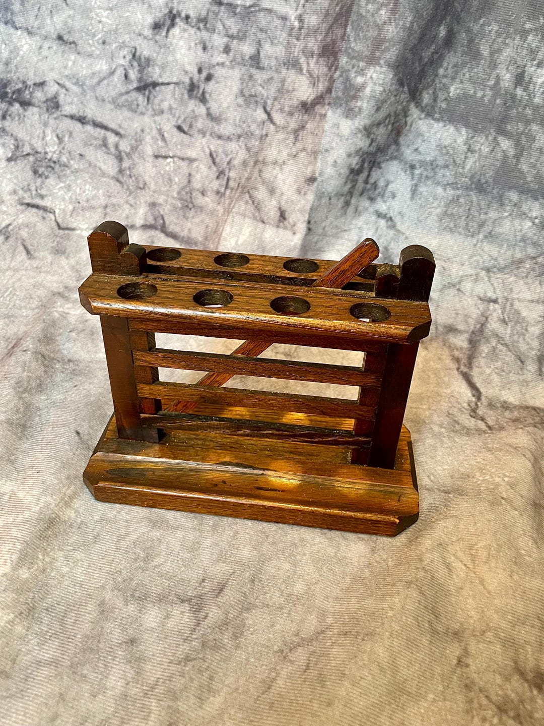 Rare Vintage Wooden Gate-style Pipe Rack. OPL 1950/60s Pipe Stand ...